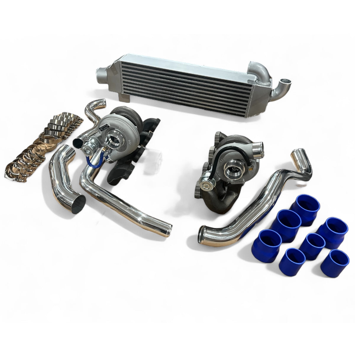 T25 CAST Twin Turbo TT FOR FORD MUSTANG 260 289 302 351 5.0L KIT FOX B ...