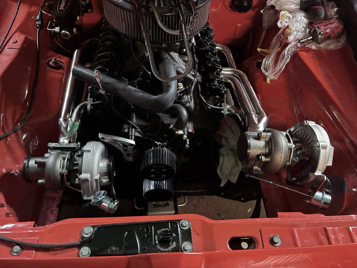 MOPAR SMALL BLOCK TT DODGE RT 1000HP Twin Turbo KIT 318 340 360 5.2L 5 ...