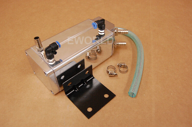 NEW Catch Can Oil Coolant Blow-by PCV Square Aluminum Reservoir Tank U ...