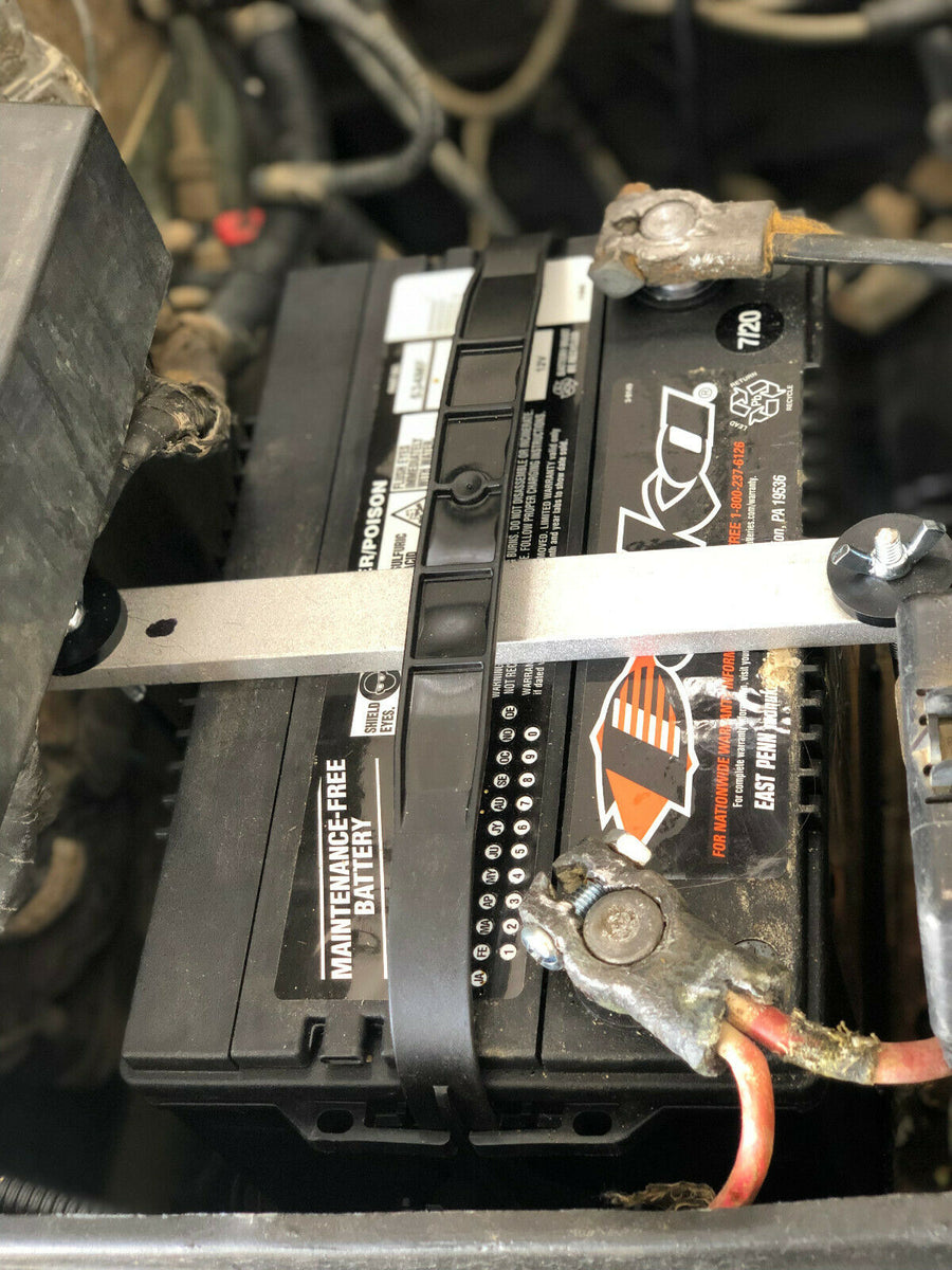 Jeep Wrangler TJ YJ JK BATTERY HOLD DOWN KIT ALUMINUM BAR MOUNT RODS C ...