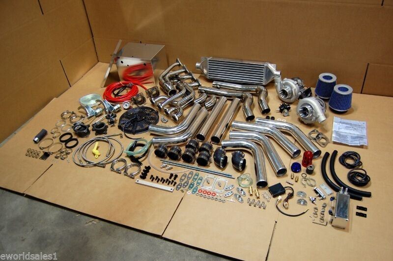 96-04 4.6 2 VALVE 1000HP FORD Mustang Twin Turbo Kit 4.6L 2v Turbochar ...